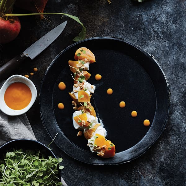 Smoked Beets and Burrata Recipe by Chef David Benstock | Flamingo Magazine