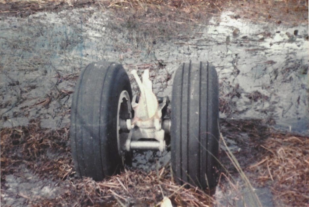 The landing gear from Flight 401 at the crash site; Photography ...