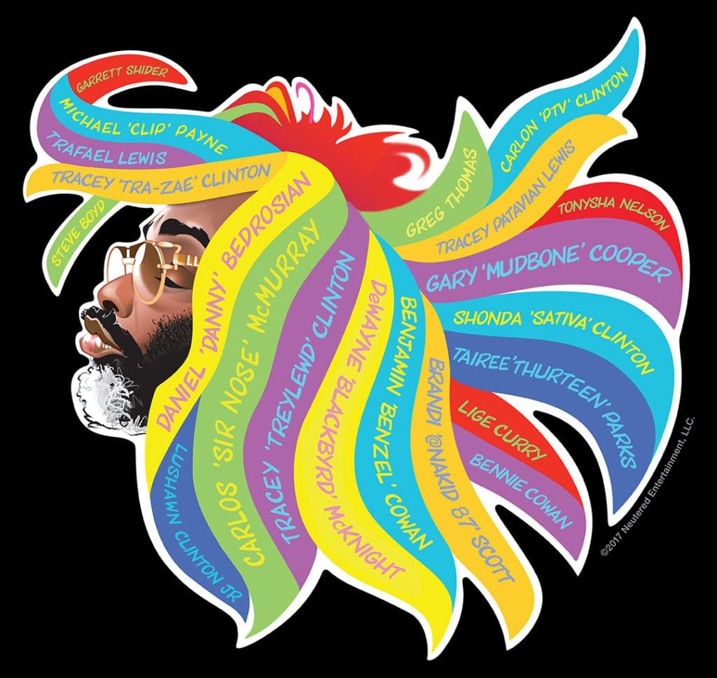 Overton Loyd’s “Hair Band” illustration lists the members of P-Funk in ...